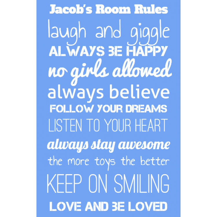Room Rules - Blue